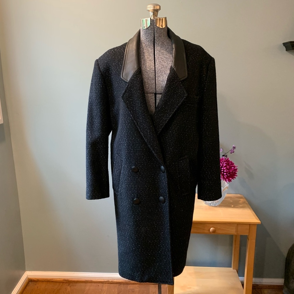 David Benjamin Wool And Leather Dress Coat - Gem